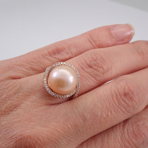 Pink Pearl Ring - Etsy