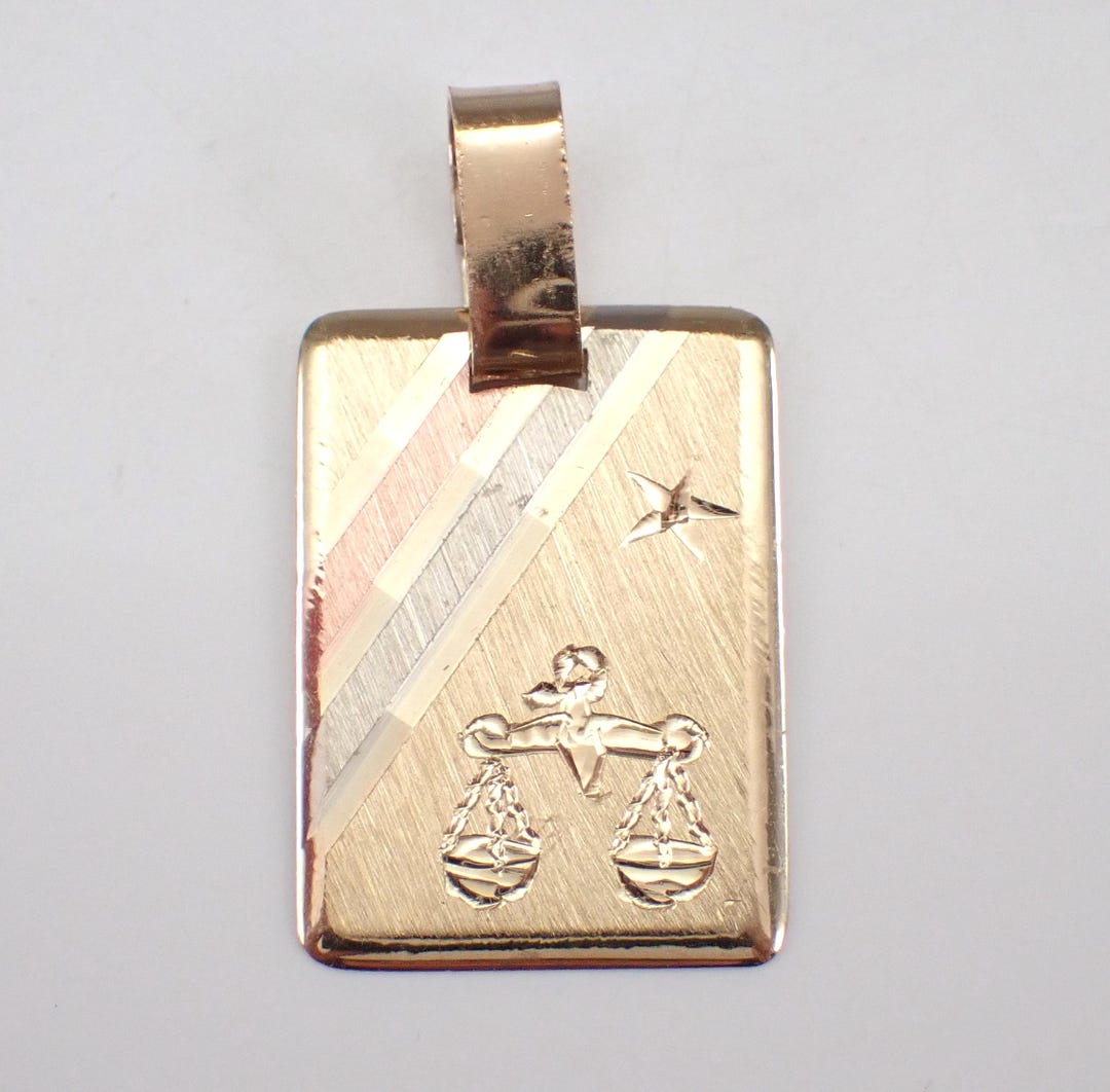 Vintage 14K Tri Color Gold Justice Scale Symbol Charm, Lawyer Attorney ...