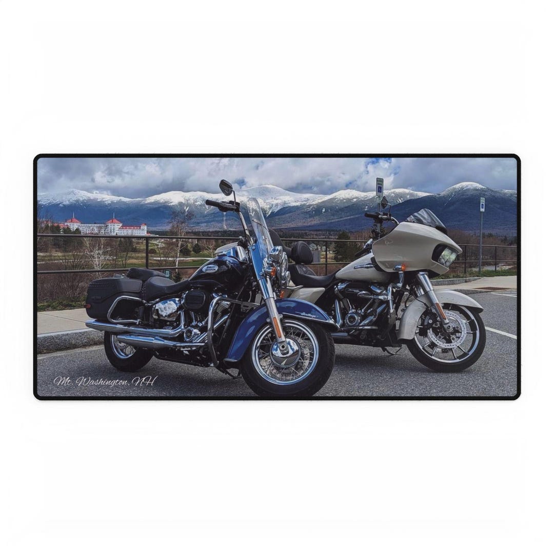 Vintage Touring Motorcycles Desk Mat | Motorcycle Mouse Pad, Scenic ...