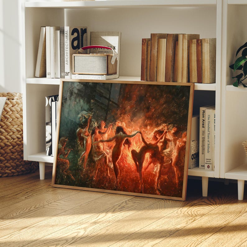 Joseph Tomanek Nymphs Dancing Pan Flute Art Print Mythology Witch Wall ...
