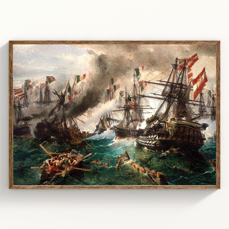 Naval Battle of Lissa Art Print Konstantinos Volanakis Maritime Ship ...