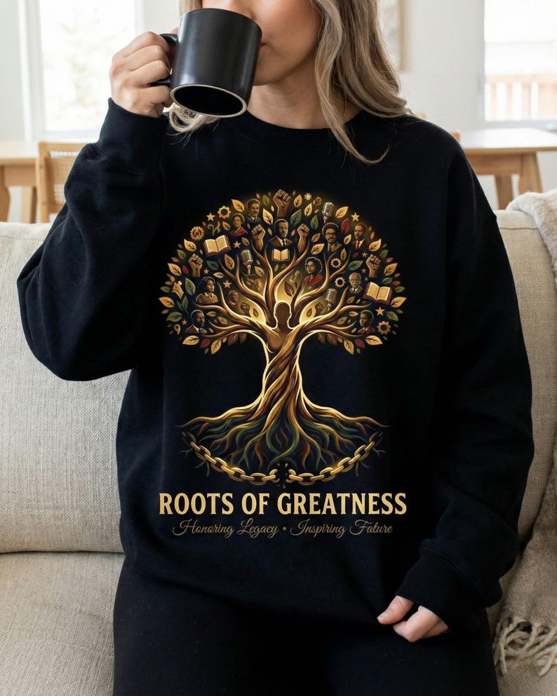 Roots of Greatness Black History Month PNG & PDF, African American Tree ...