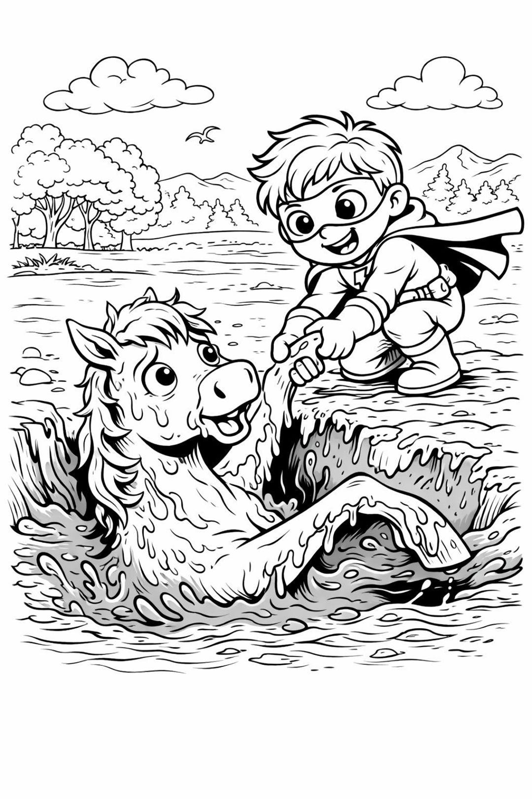 Superhero and Animal Coloring Pages – Children's Coloring Book ...