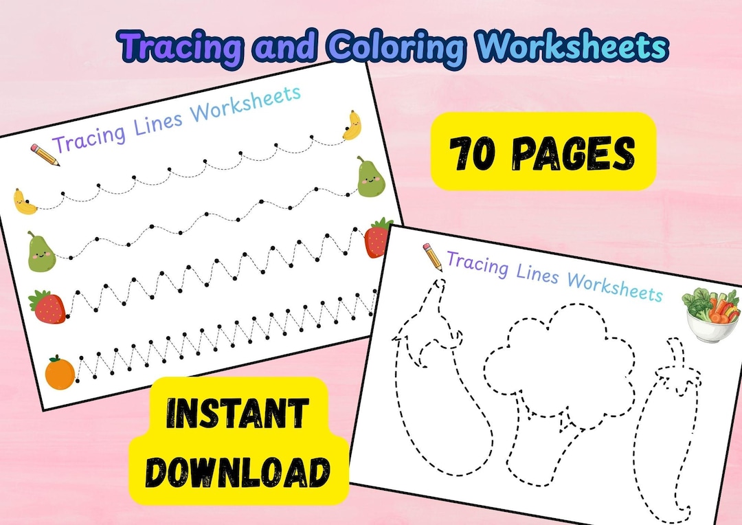 Preschool Tracing Coloring Worksheets | Fine Motor Skills, Handwriting ...