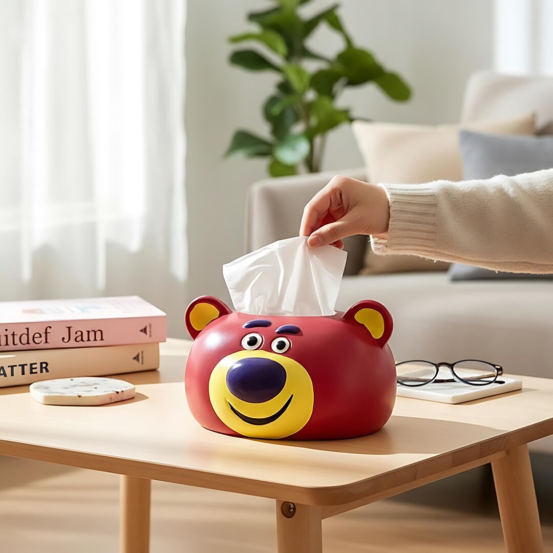 Cute Bear Tissue Box | Mini Motions Cartoon Tissue Holder for Home ...