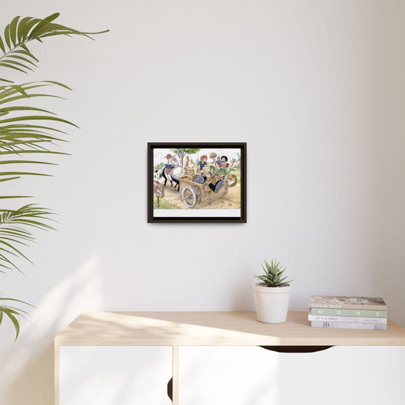 One Piece Shanks, Luffy, Zoro, Nami Print Matte Canvas Framed | Anime ...