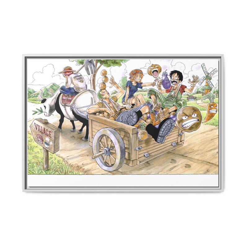 One Piece Shanks, Luffy, Zoro, Nami Print Matte Canvas Framed | Anime ...