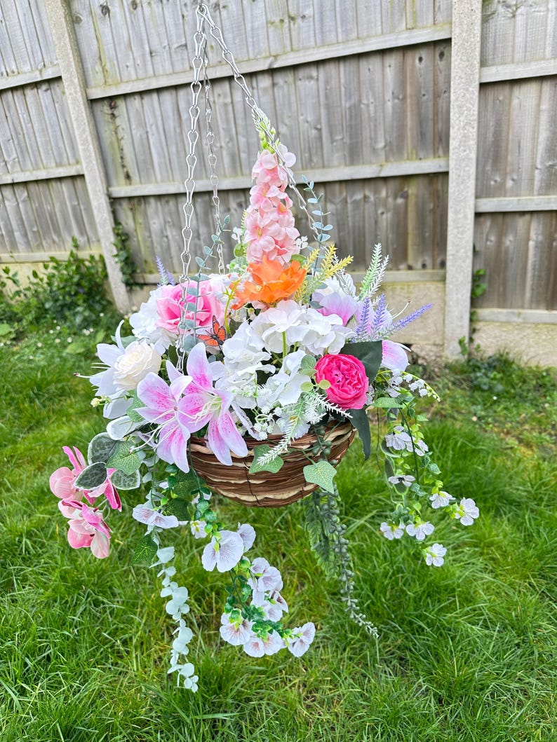 Stunning 3-piece Floral Door Set - Large Summer Wreath Matching Hanging ...