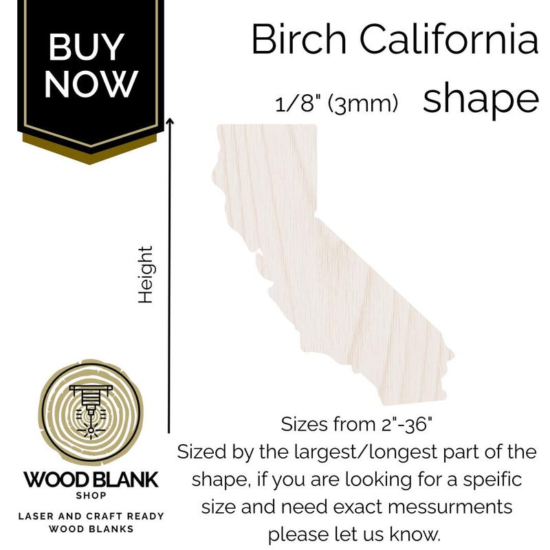 Wood California Cut Out - Etsy