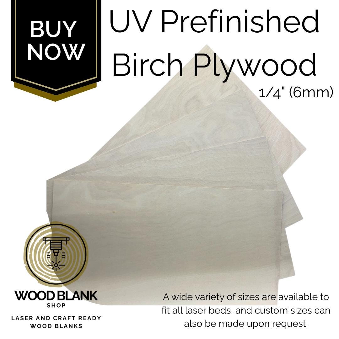 1/4" UV Prefinished Birch Plywood Sheets, Laser & CNC Ready - Etsy