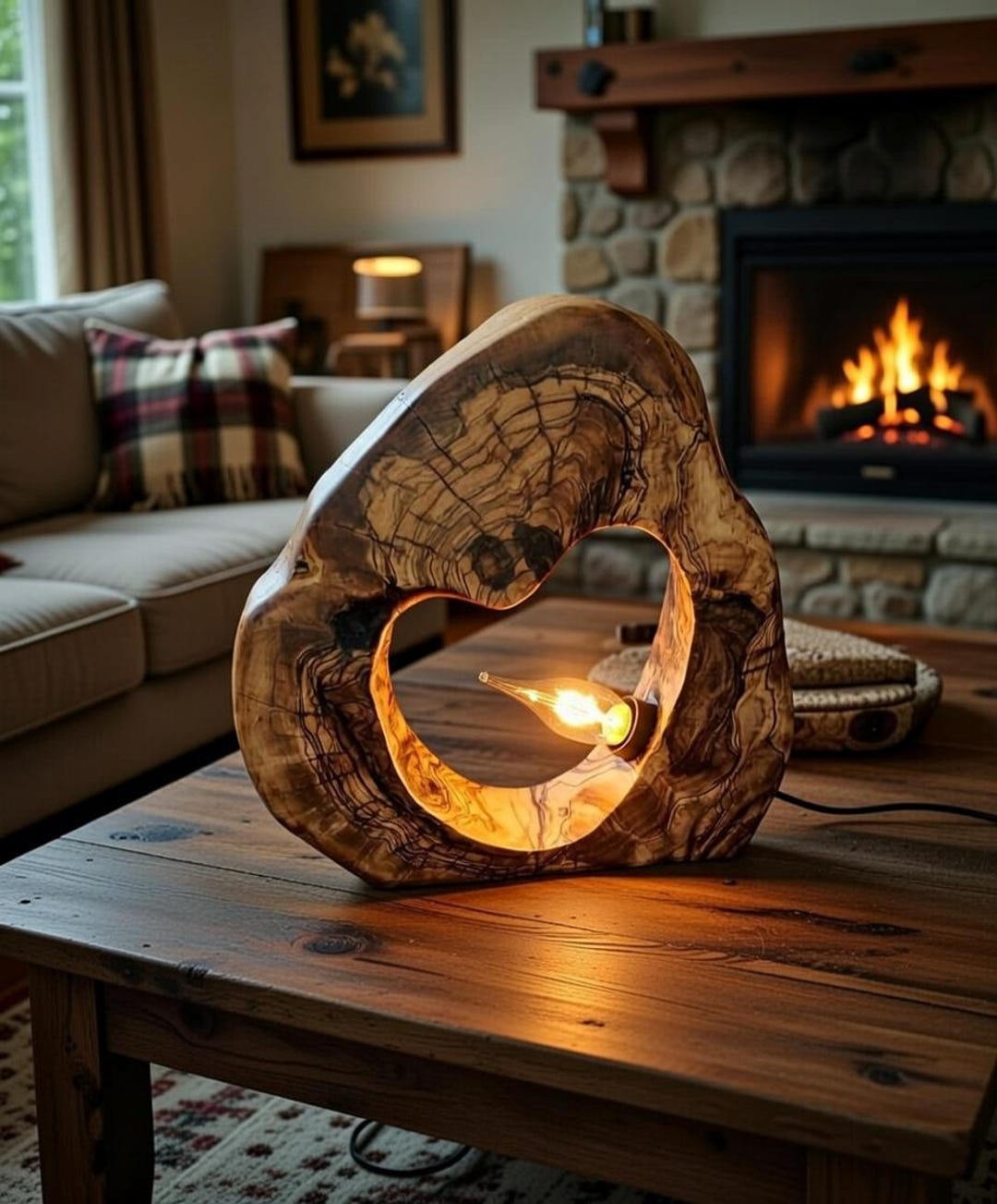 Heart-shaped Olive Wood Lamp. - Etsy