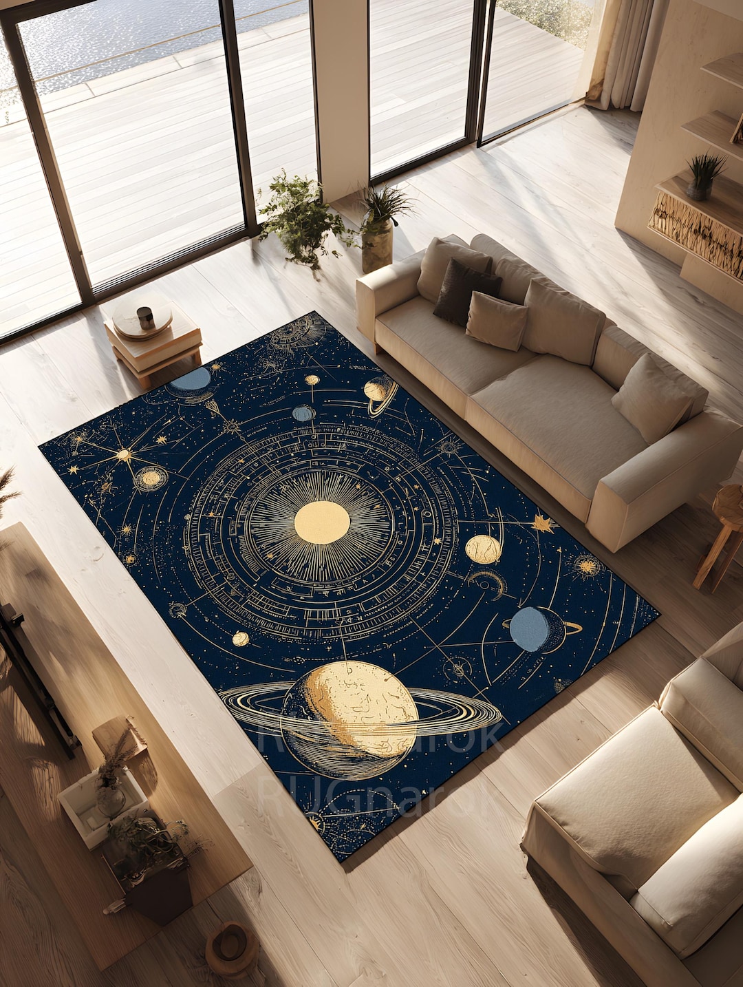 Astrology Area Rug -solar System Area Rug – Celestial Planet Design ...