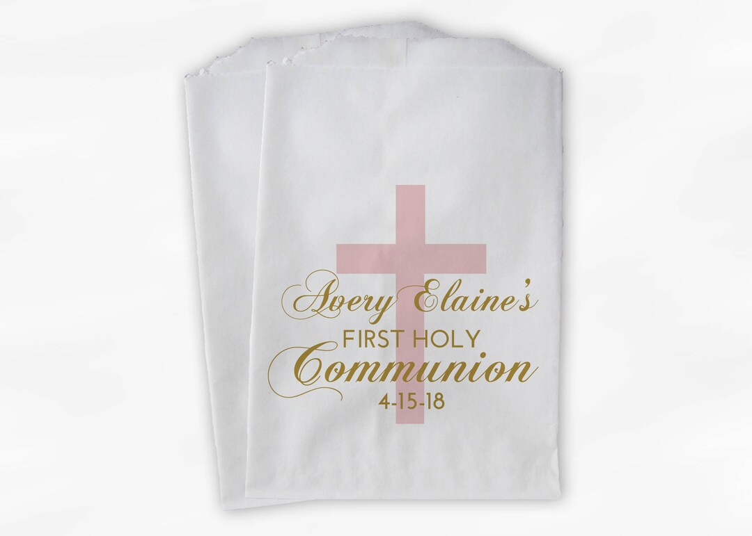 First Communion Favor Bags Personalized Baptism or Religious Party ...