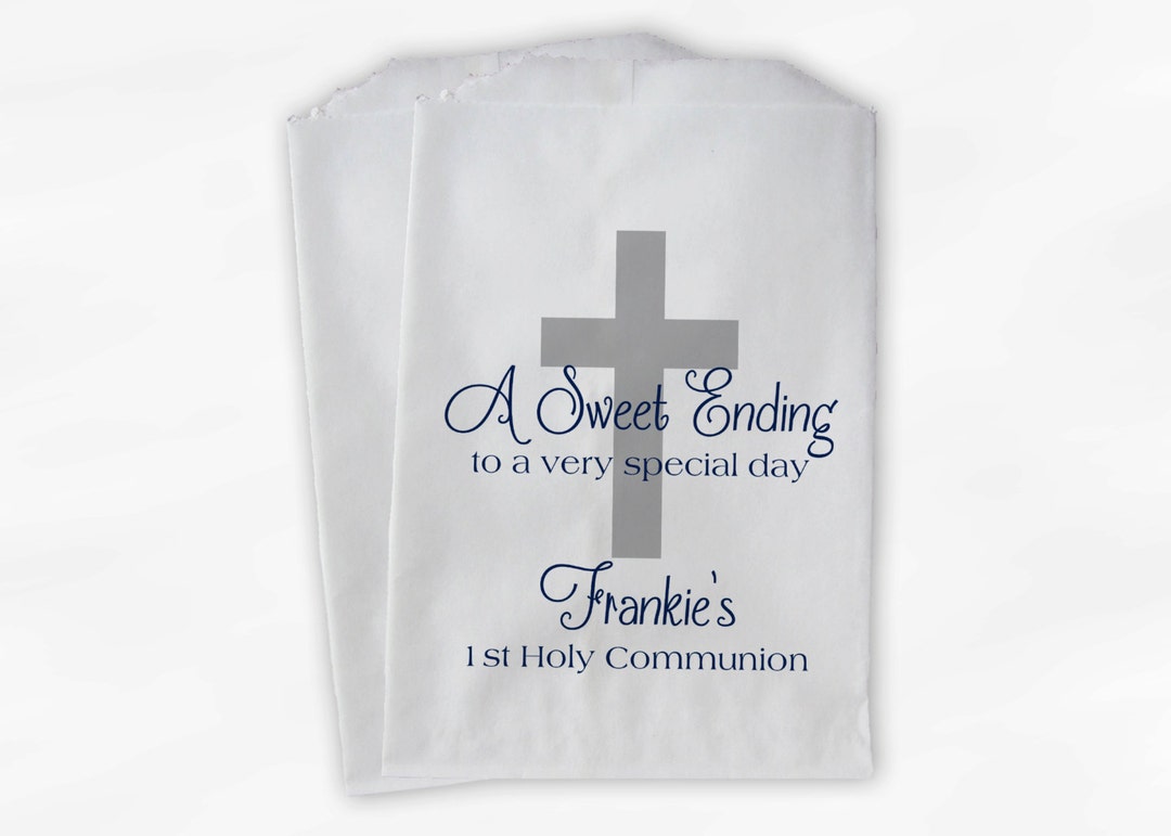 First Communion Favor Bags Baptism or Religious Party Custom Favor Bags ...