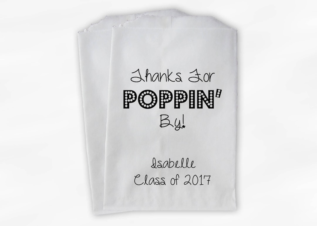 Thanks for Poppin by Popcorn Bags - Black Candy Buffet Favor Bags for ...