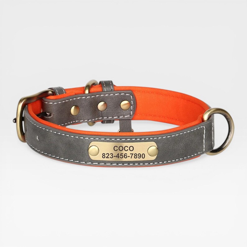 Custom Leather Dog Collar, Personalized Engraved Dog Collar With ...