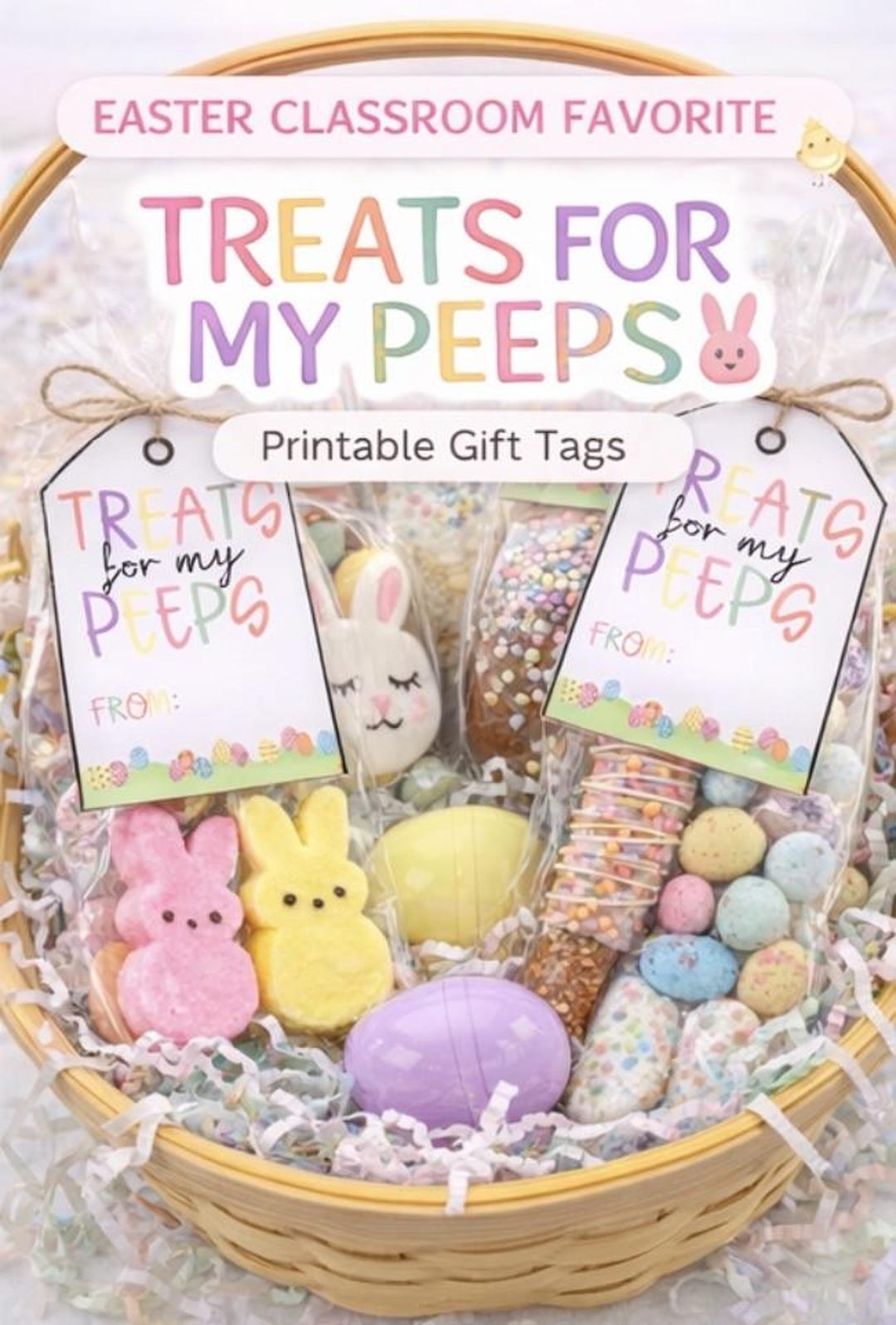 Easter Treat Tags Printable | Treats for My Peeps | Easter Gift Tags ...