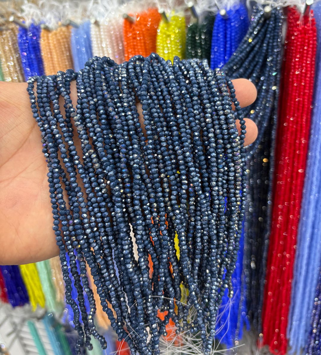 2 Mm Navy Blue Crystal Glass Beeds for Bracelet&necklace and ...
