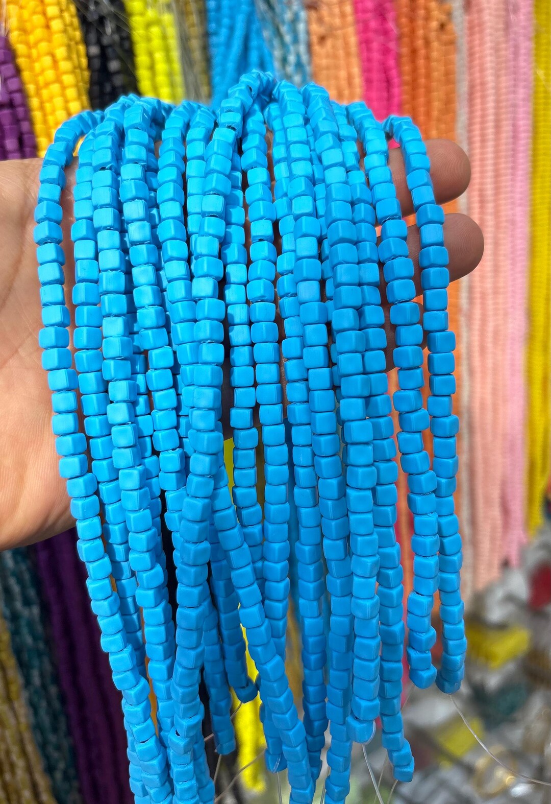Polymer Clay Cube Beads | Colorful Square Beads for Jewelry Making ...