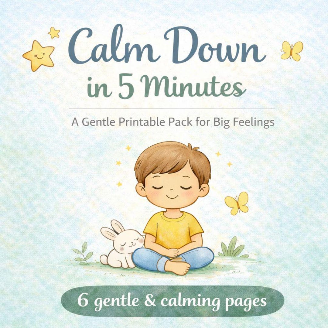 Calm Down Printable Pack for Kids | Big Feelings & Emotional Regulation ...