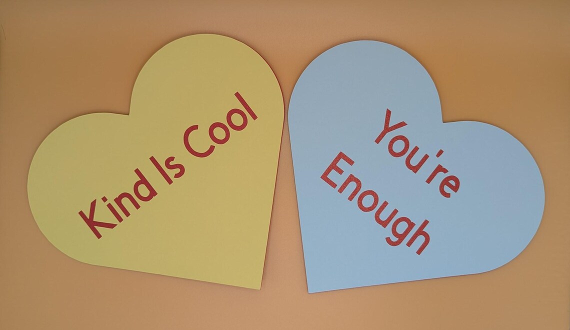 Set of 10 Conversation Hearts Bulletin Board Decor for Classroom or ...