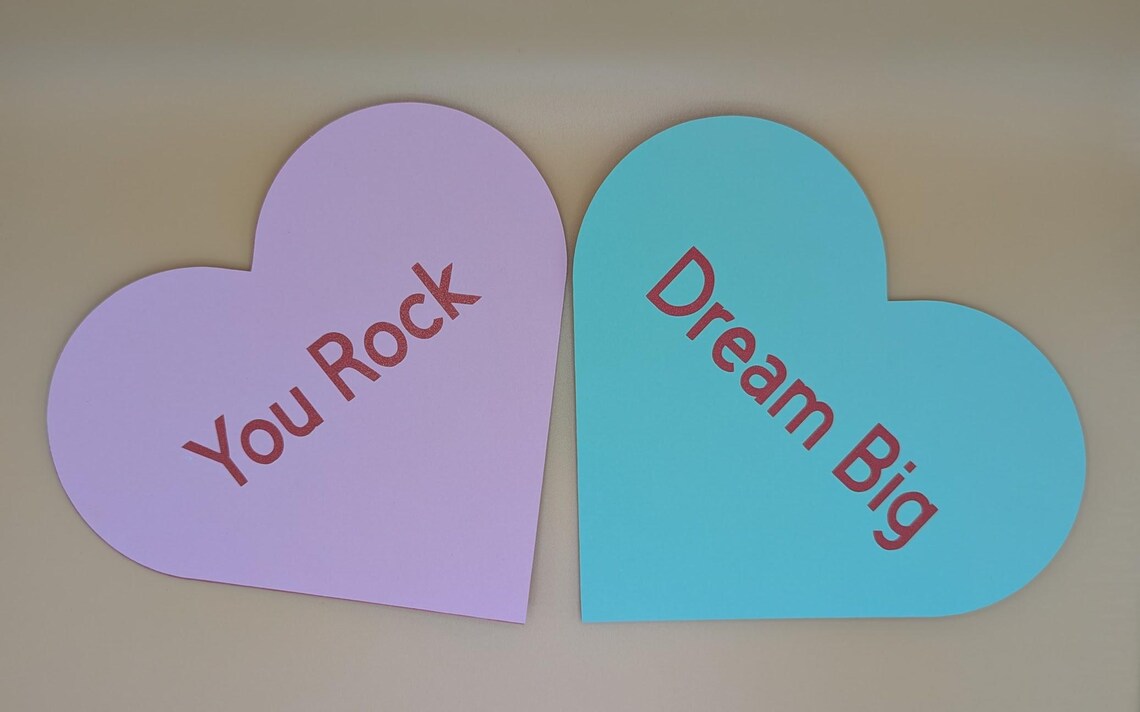 Set of 10 Conversation Hearts Bulletin Board Decor for Classroom or ...