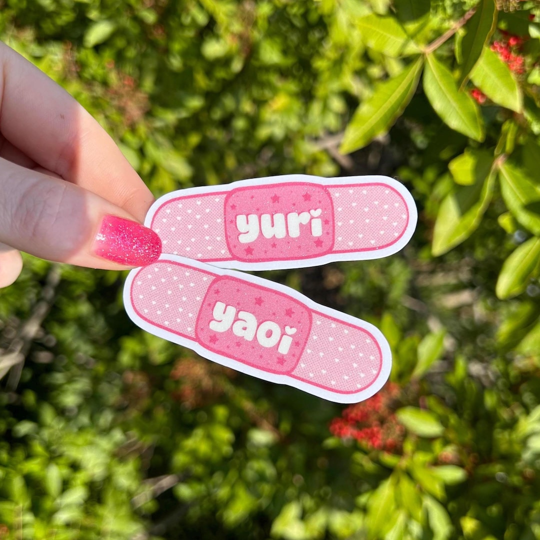 Yuri / Yaoi Sticker | Bandaid Glitter Sticker for Laptop, Kindle, Water ...