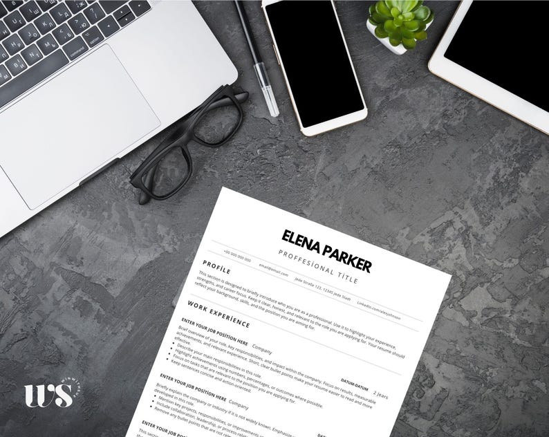 1 Page Resume | Application Template Word, Canva, Apple Pages & PDF | 1 ...