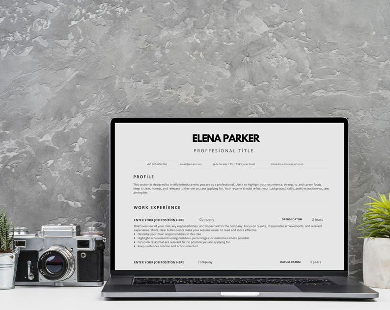 1 Page Resume | Application Template Word, Canva, Apple Pages & PDF | 1 ...