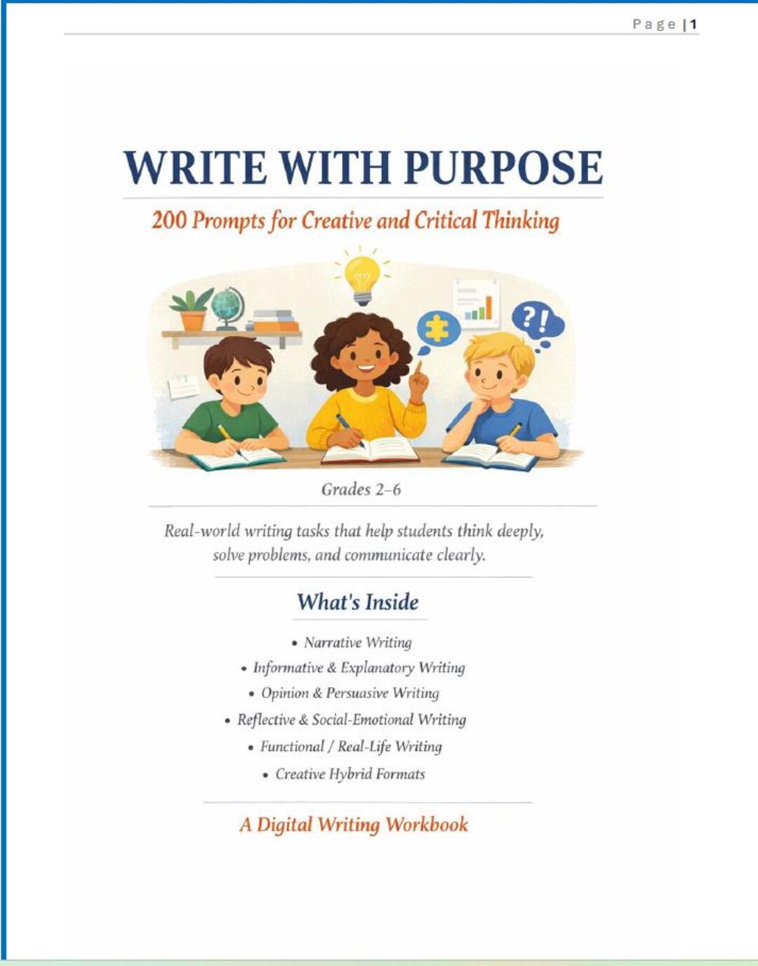 200 Writing Prompts for Kids Grades 2–6 | Creative, Informative ...