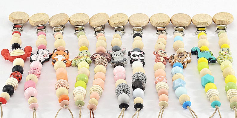 Horse Pacifier Holder – Pony Dummy Chain - Personalized Wooden Name ...