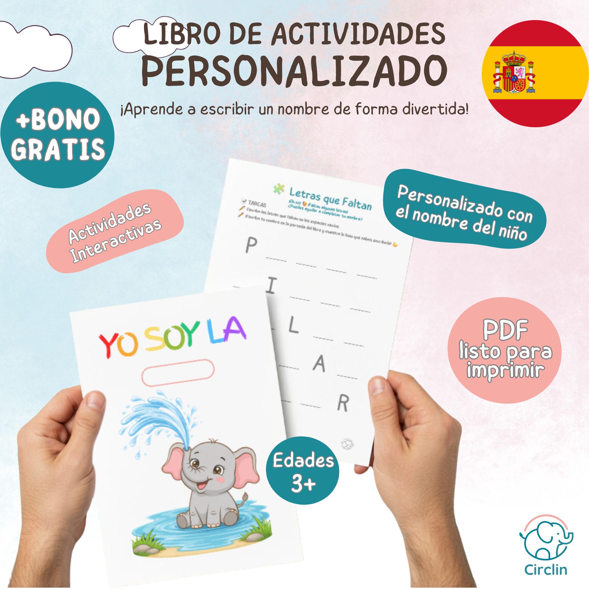 Personalized Spanish Name Tracing Workbook Printable PDF Learn to Write ...