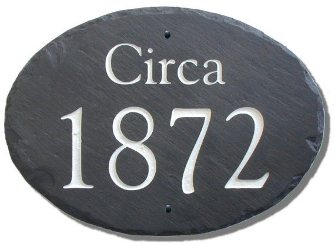 Slate House Marker ADDRESS Sign Plaque CARVED Stone / Date Circa / #MA ...