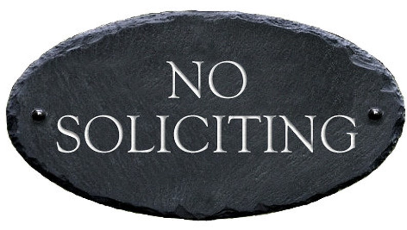 Slate NO SOLICITING / Carved Lettering Stone / Plaque / Solicitation ...