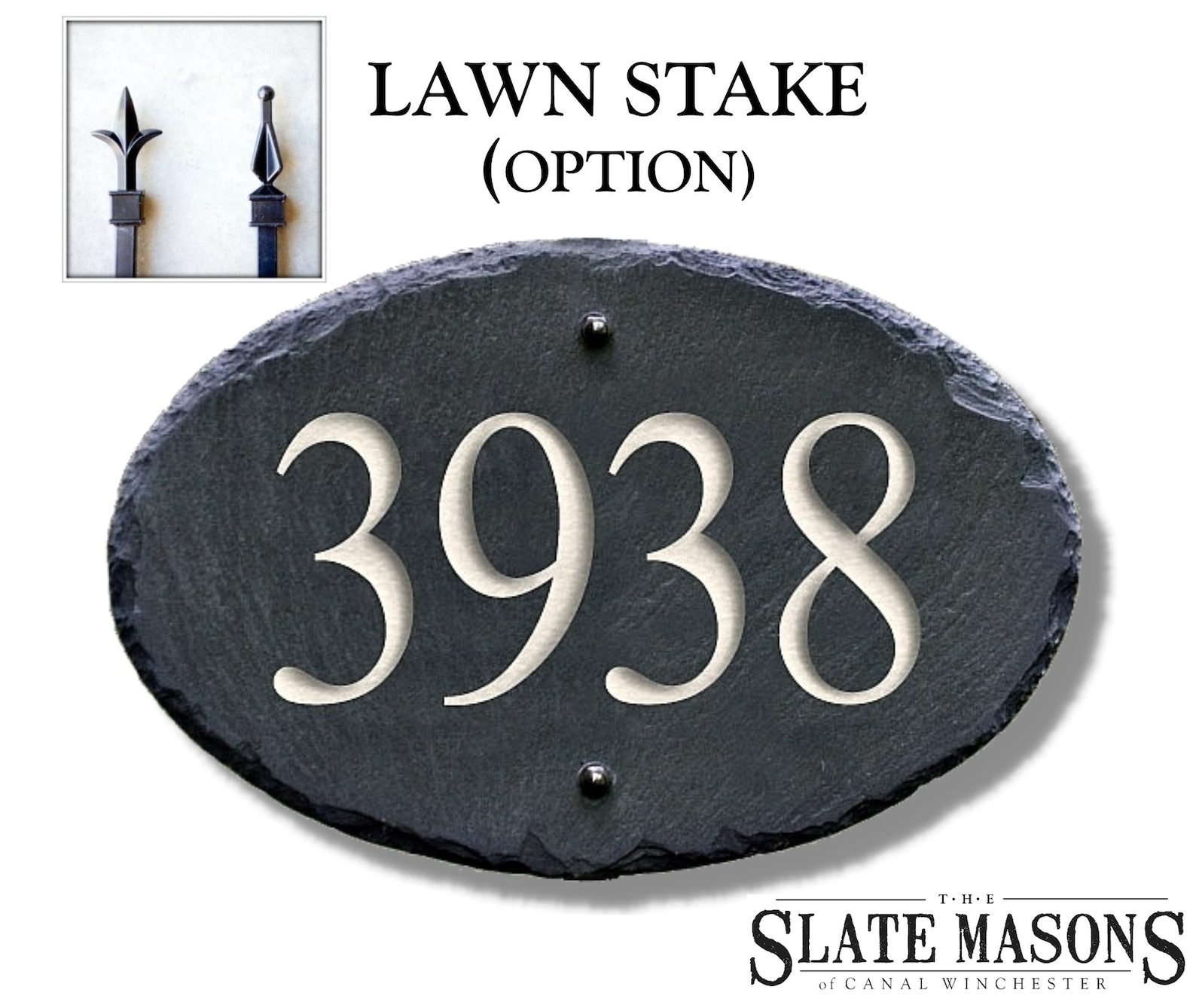 CARVED SLATE Driveway ADDRESS House Number Sign Marker Stone ...