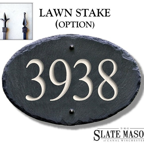 Address Plaque ARCH / CARVED STONE / Sign / Marker / Slate / - Etsy