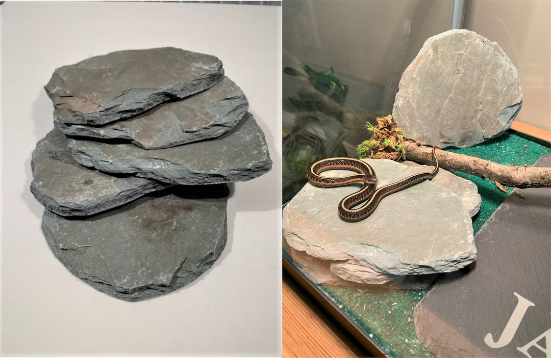 6ct SLATE Basking Warming Stone Hide Reptile Snake Rock Tortoise ...