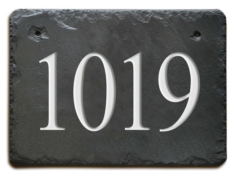 CARVED SLATE Driveway ADDRESS House Number Sign Marker Stone / - Etsy