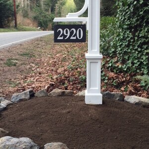 HANGING House Numbers Mailbox Lamppost Carved Stone Address | Etsy