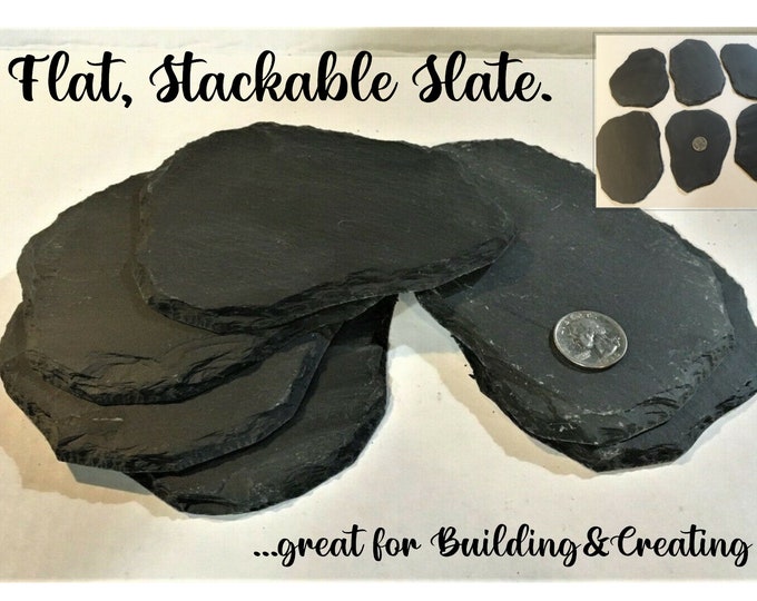 6 SLATE AQUARIUM Fish Tank Reptile Stone Gravel Craft NATURAL Craft ...