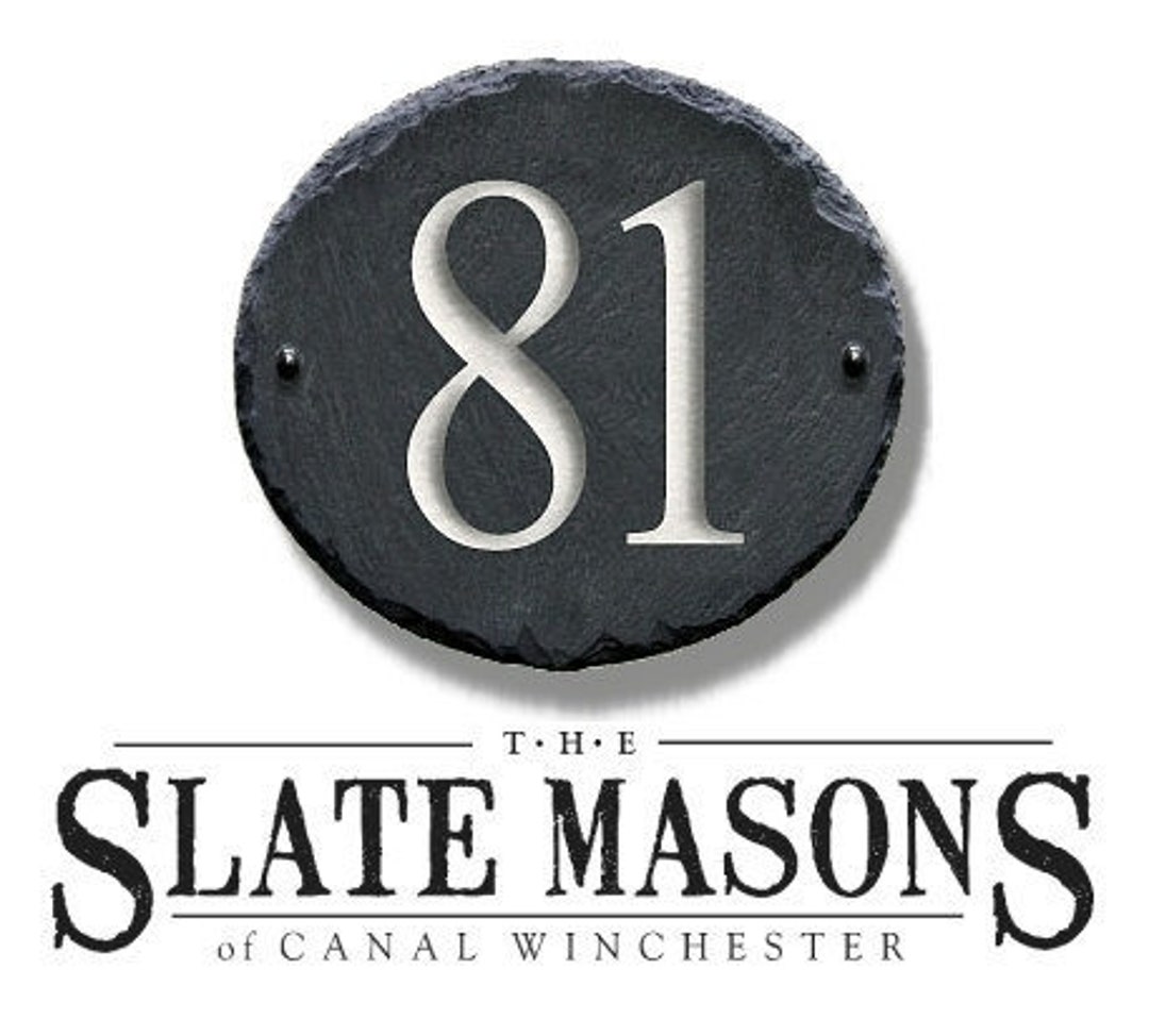 1 - 2 Digit Carved Slate Number Address Plaque Marker Sign Plaque ...