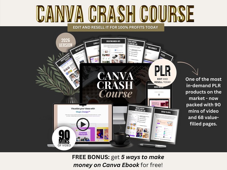 Canva Crash Course With PLR User Rights Editable Template | How to Use ...