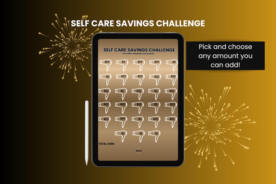 Self Care Savings Challenge Printable | Save for Self Care | Simple ...