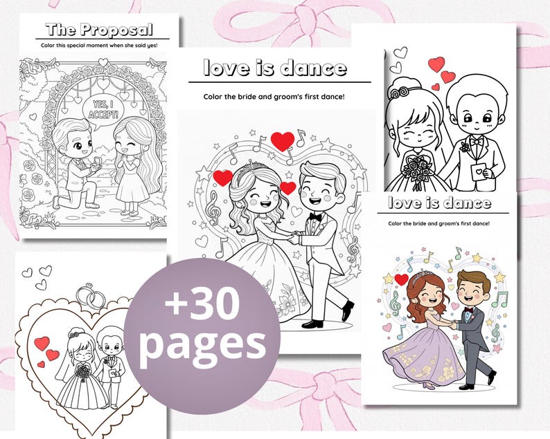 Kids Wedding Activity Kit | DIY Coloring Book Pages & Reception Fun ...