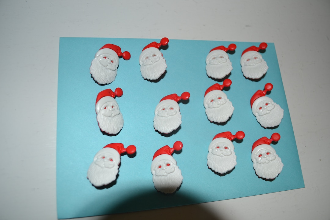 Santa Claus Buttons. Set of 12 - Etsy