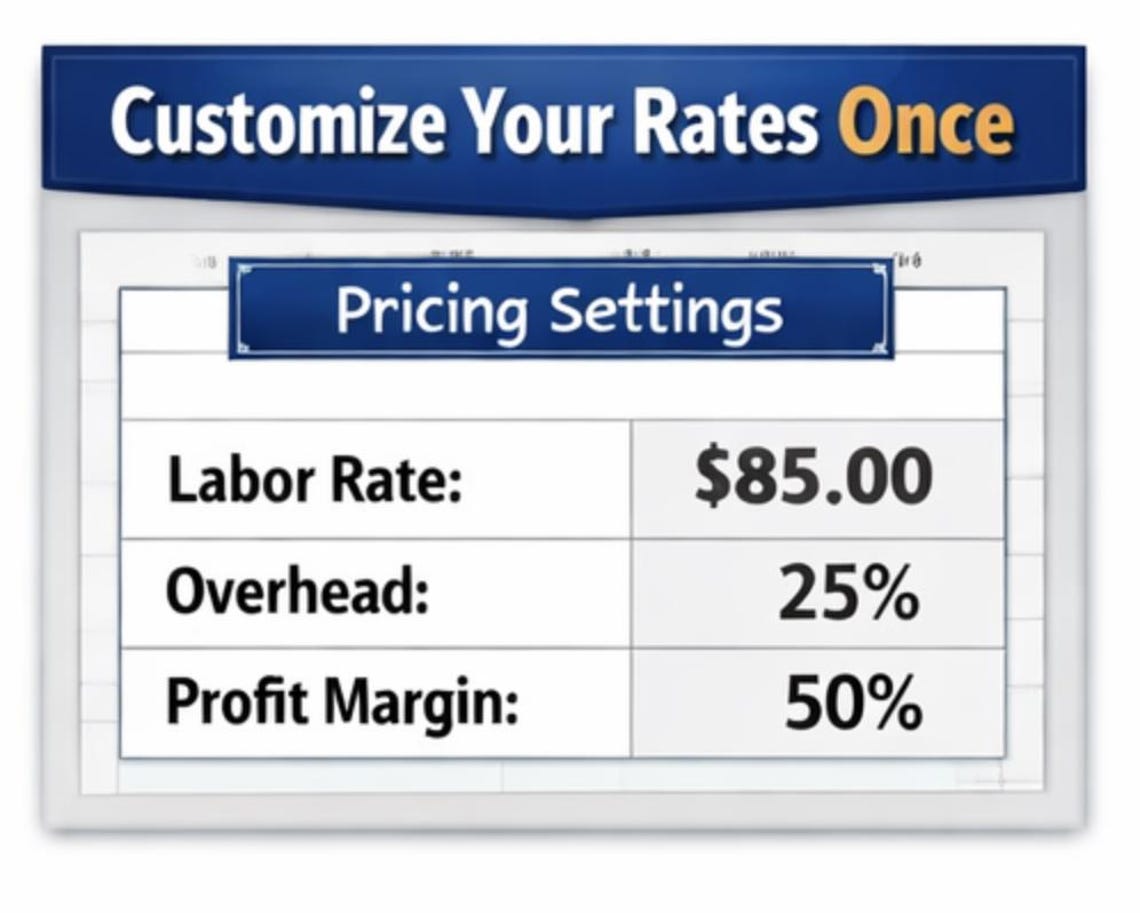 HVAC Flat Rate Pricing Calculator Spreadsheet for Job Costing Profit ...