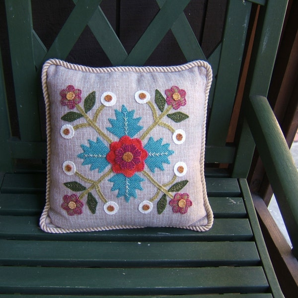 Wool Applique Pillow - Etsy