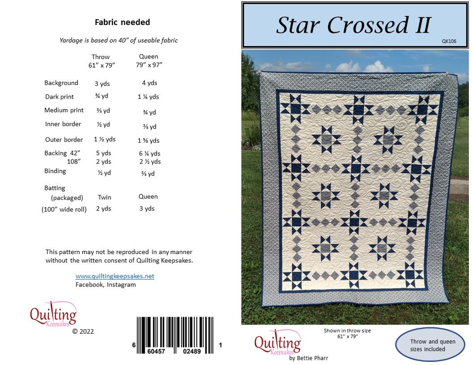 Quilt Pattern PDF Instant Download Star Crossed II Quilt - Etsy