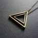 Double Triangle Necklace / Triangle / Silver Necklace / Brass | Etsy