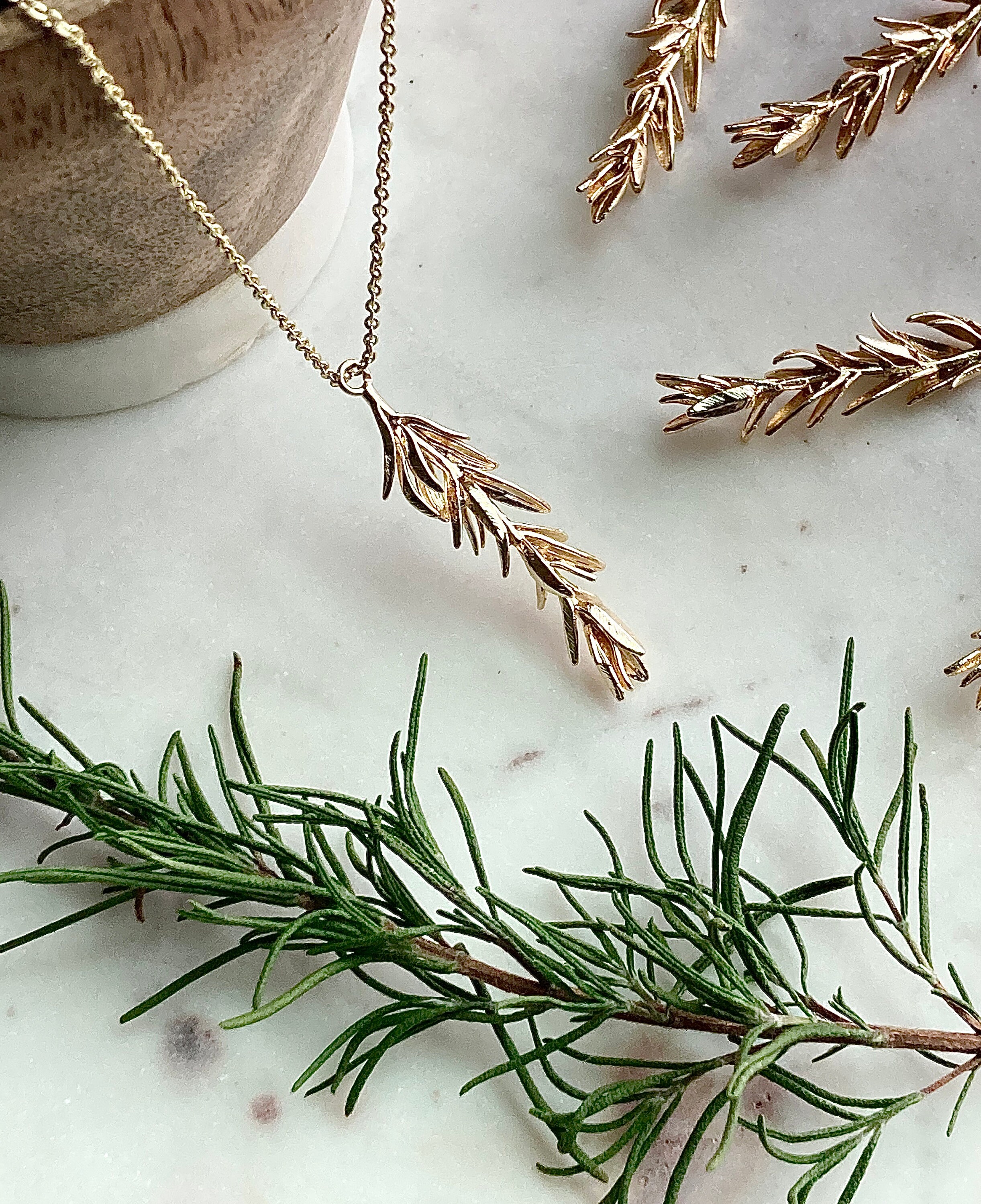 Gold Rosemary Necklace / Herb Necklace / Rosemary Herb / Gold - Etsy ...